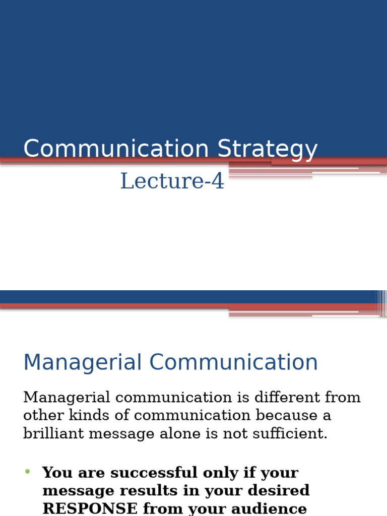 Strategic Managerial Communication Guide | PDF | Communication ...
