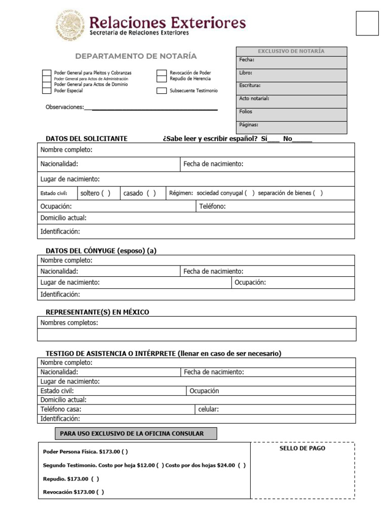 Solicitud Poderes Notariales 2025 | PDF