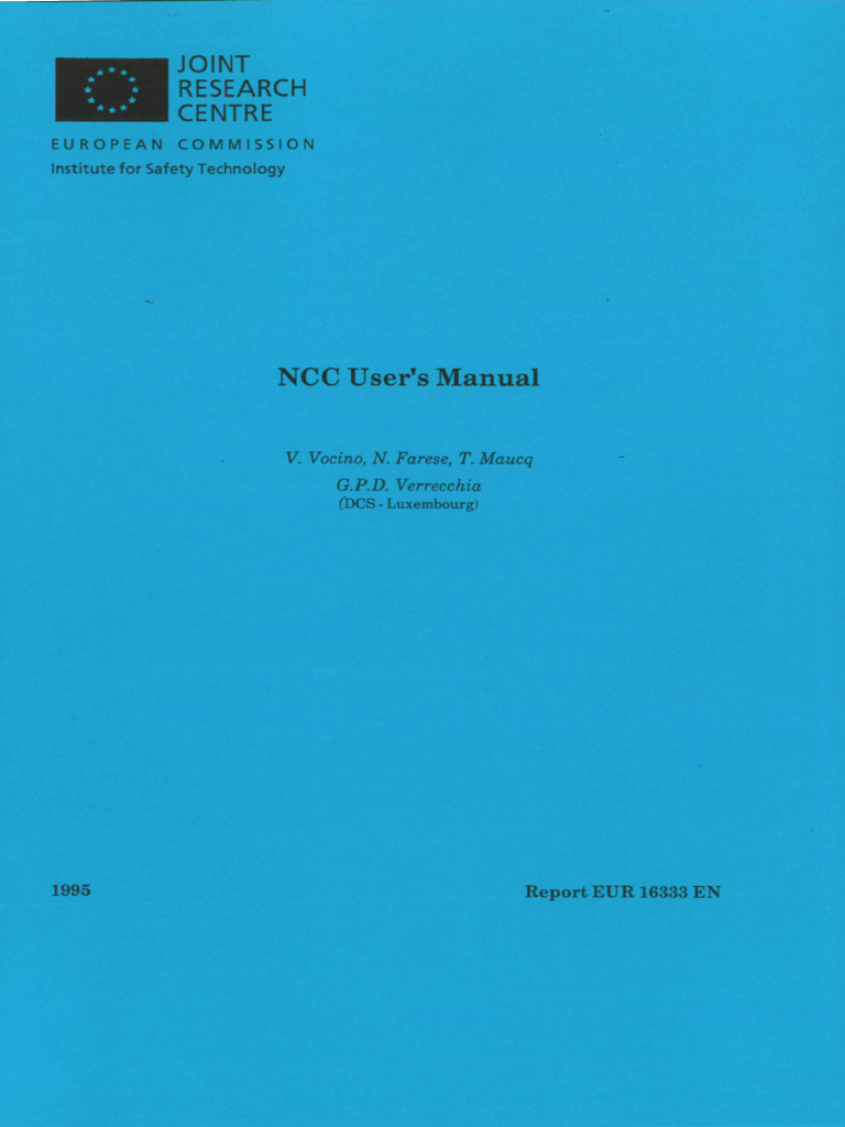 NCC Users Manual-Gp Eudor PDFA1B CLNA16333ENC 001 | PDF | Verification And Validation | Disk Storage