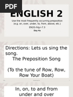 The Preposition Song | PDF
