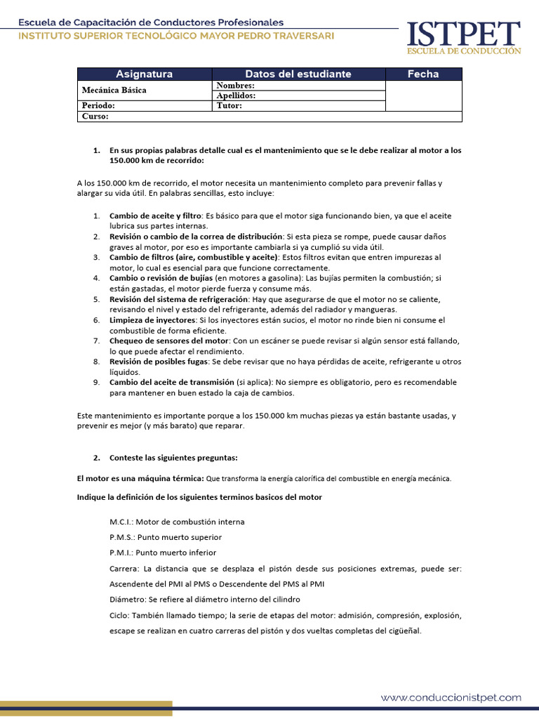 Tarea #3 | PDF | Pistón | Máquinas