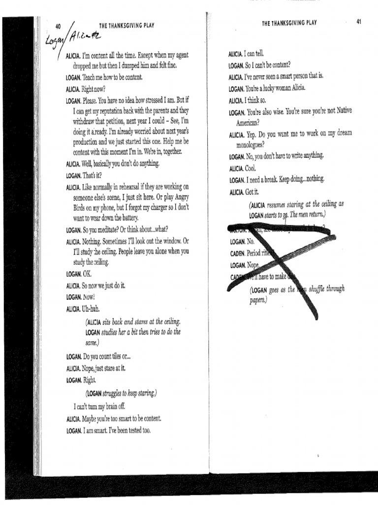 Audition Sides - Thanksgiving Play | PDF
