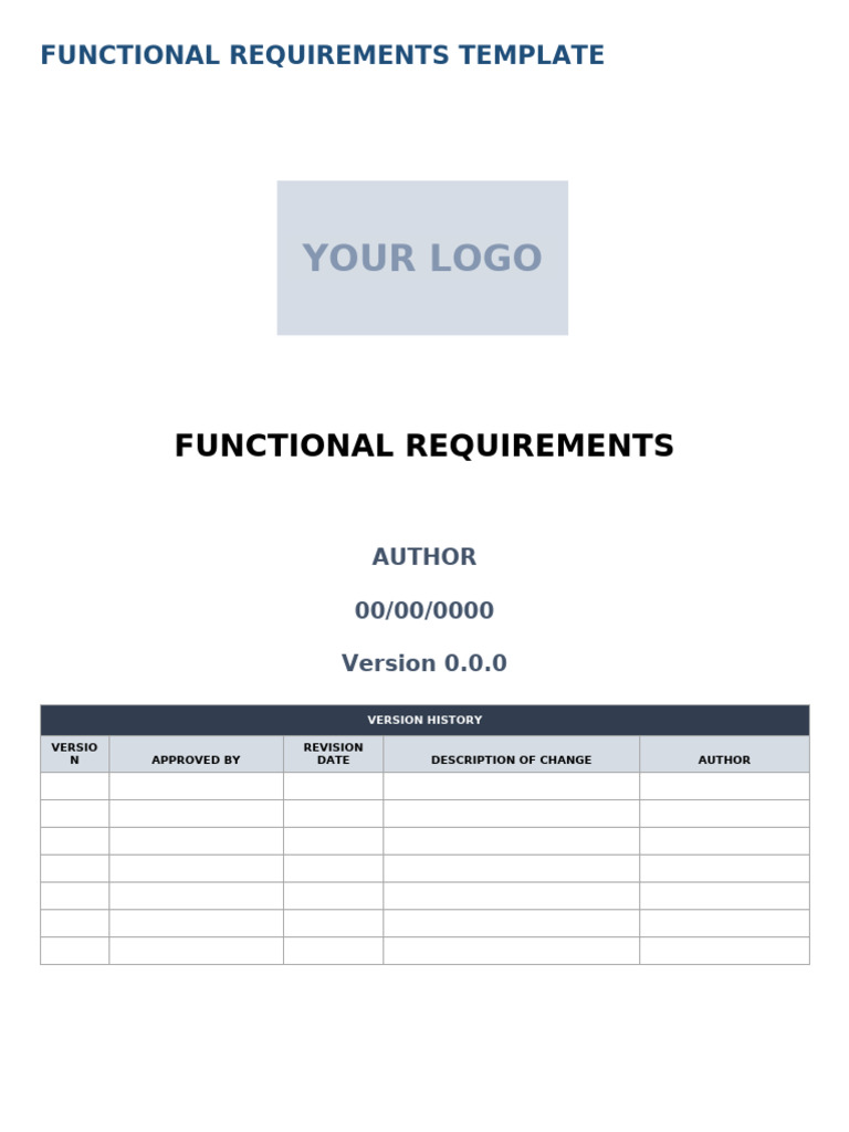 Functional Requirements Document Template | PDF | Usability ...