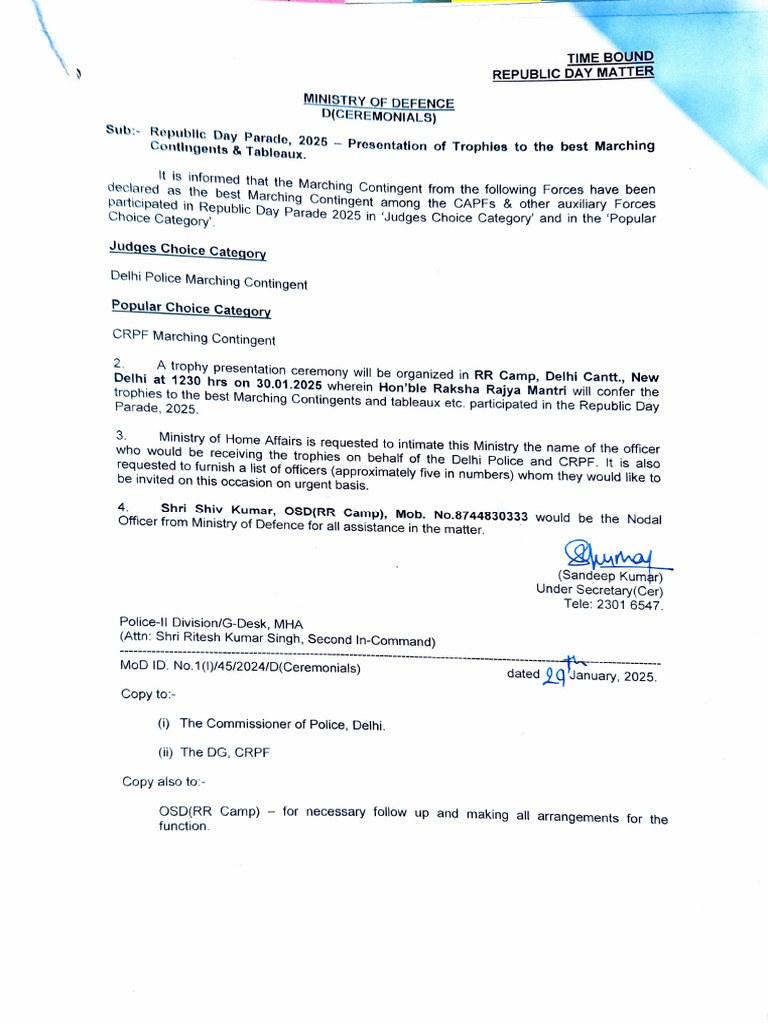 Capf Marching Contingent Mha | PDF | Government | Military