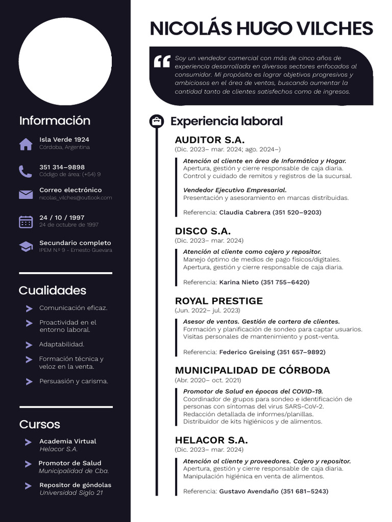 CV Nicolas Vilches 26052025 | PDF