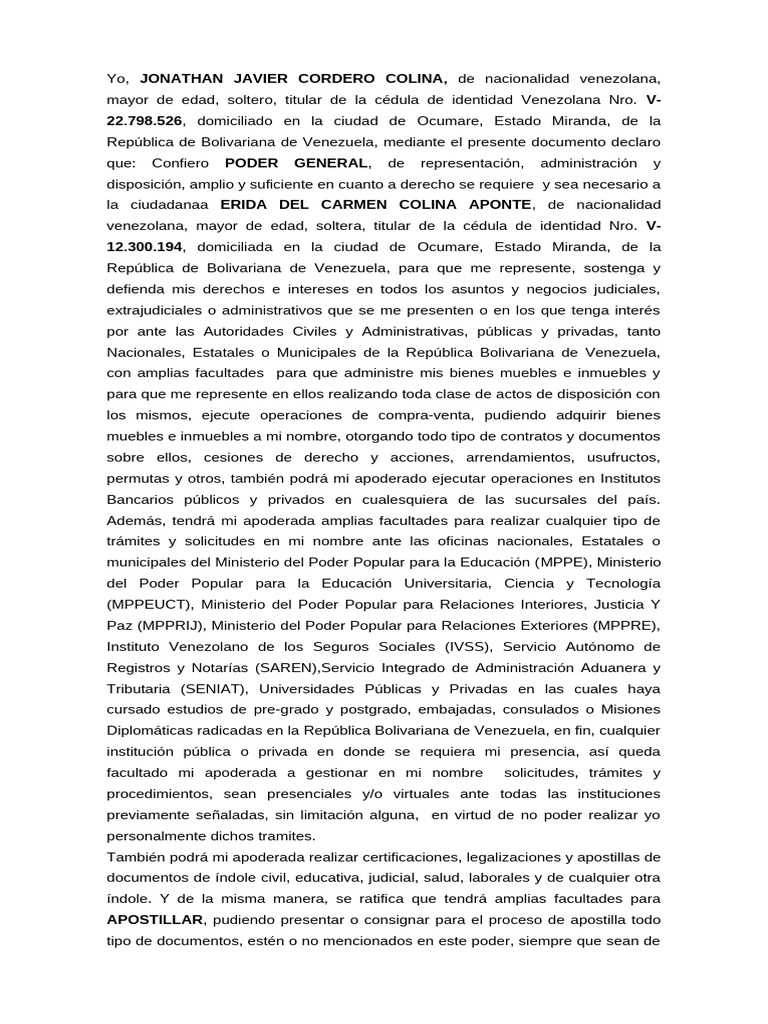 Poder Apostilla | PDF | Gobierno