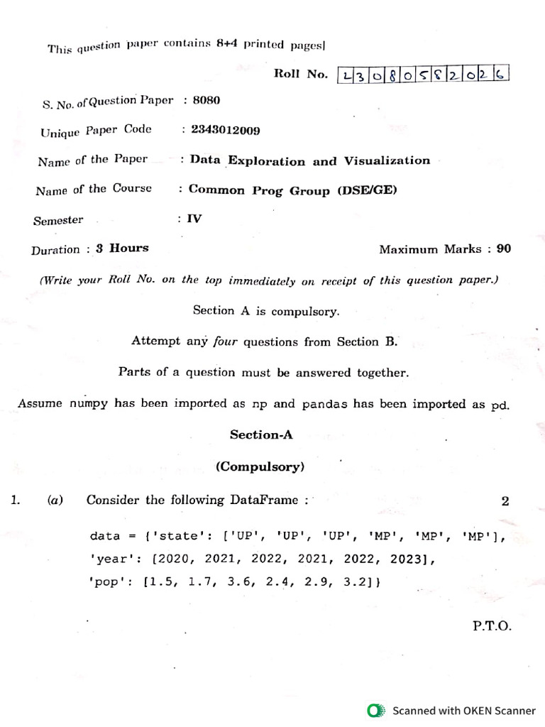Dse02 Sem 4 Data Exploration And Visualization June 2025 Pdf
