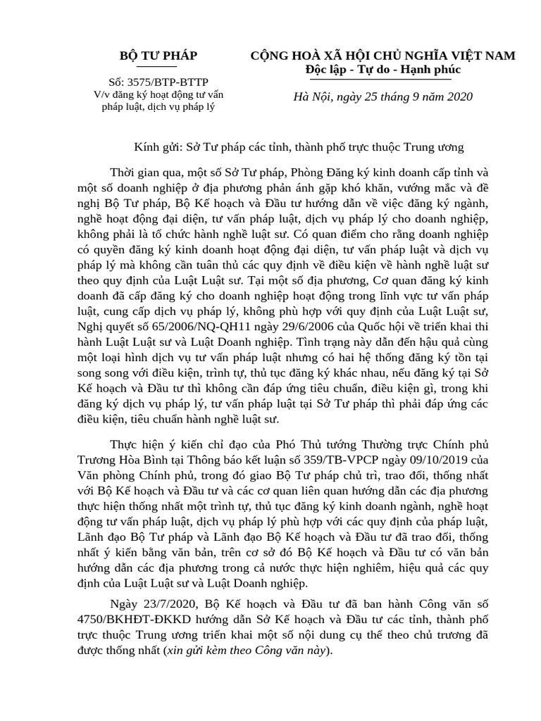CV So 3575 Gui STP Cac Đia Phuong | PDF