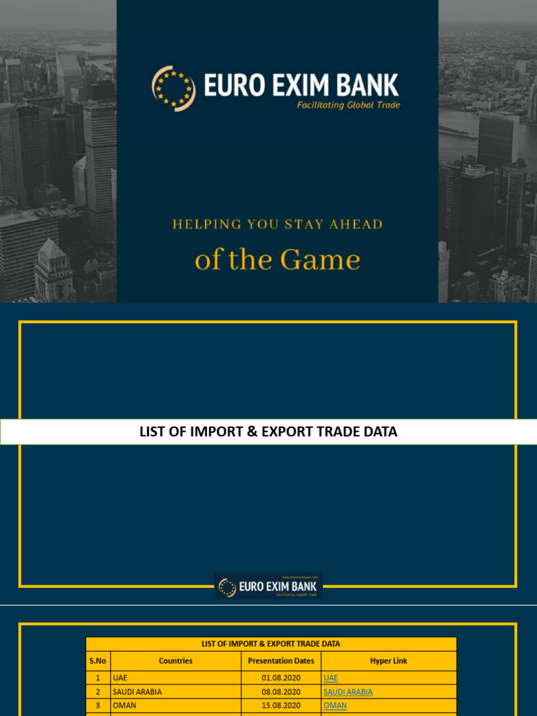 Import & Export Trade Data Overview | PDF | Arabian Peninsula | Trade