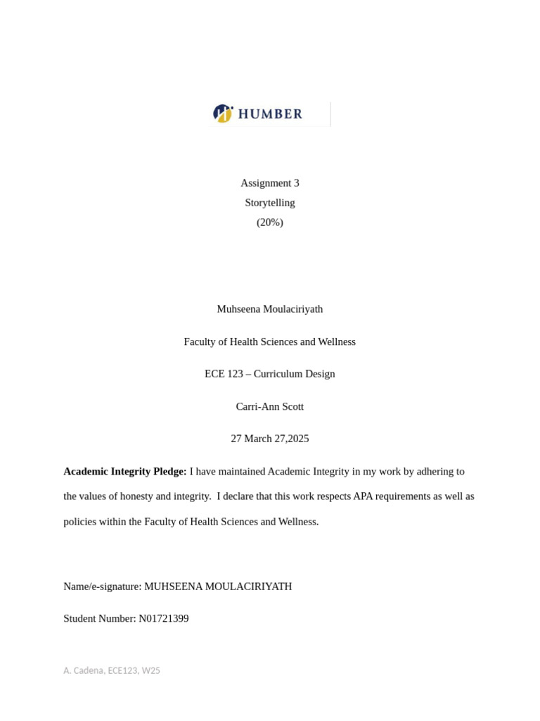 Storytelling Template Assignment 3 W25 | PDF | Learning | Cognition