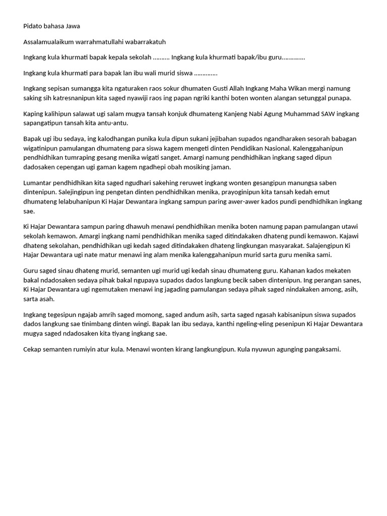 Pidato Jawa | PDF