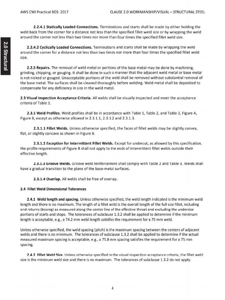 Part B Specs For CWI Exam | PDF
