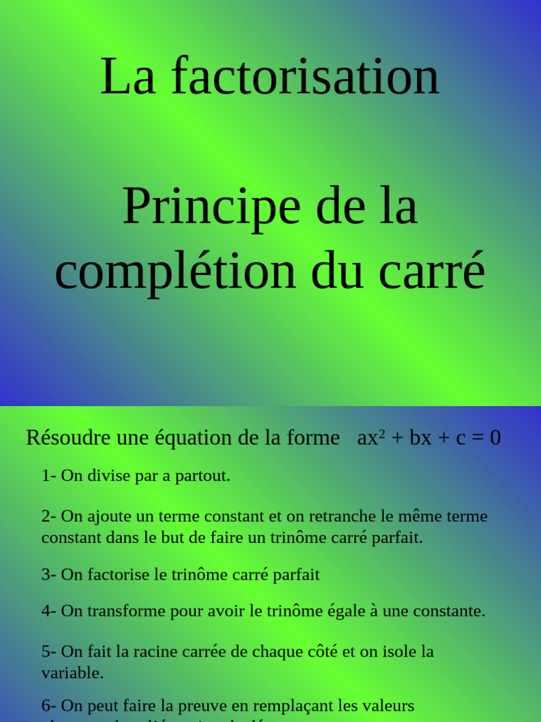 CH3 La Factorisation Partie 3 (1) | PDF | Mathématiques | Mathématiques élémentaires