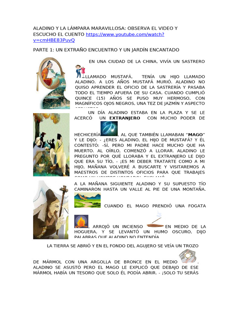 Aladino y La Lámpara Maravillosa | PDF