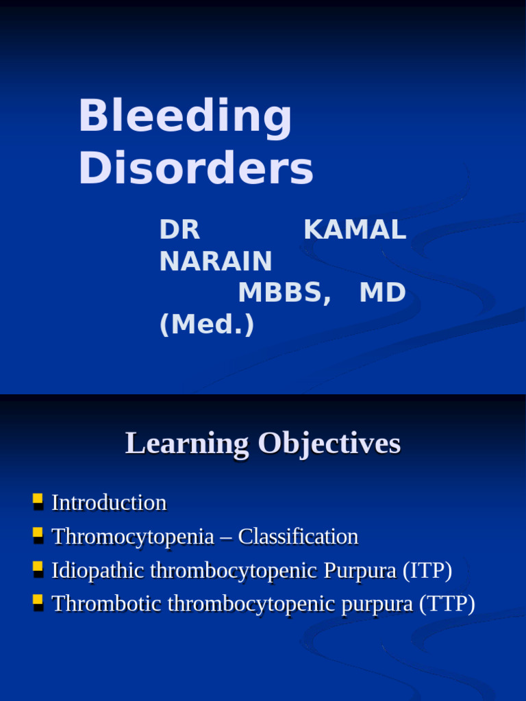 Bleeding Disorders | PDF | Platelet | Coagulation