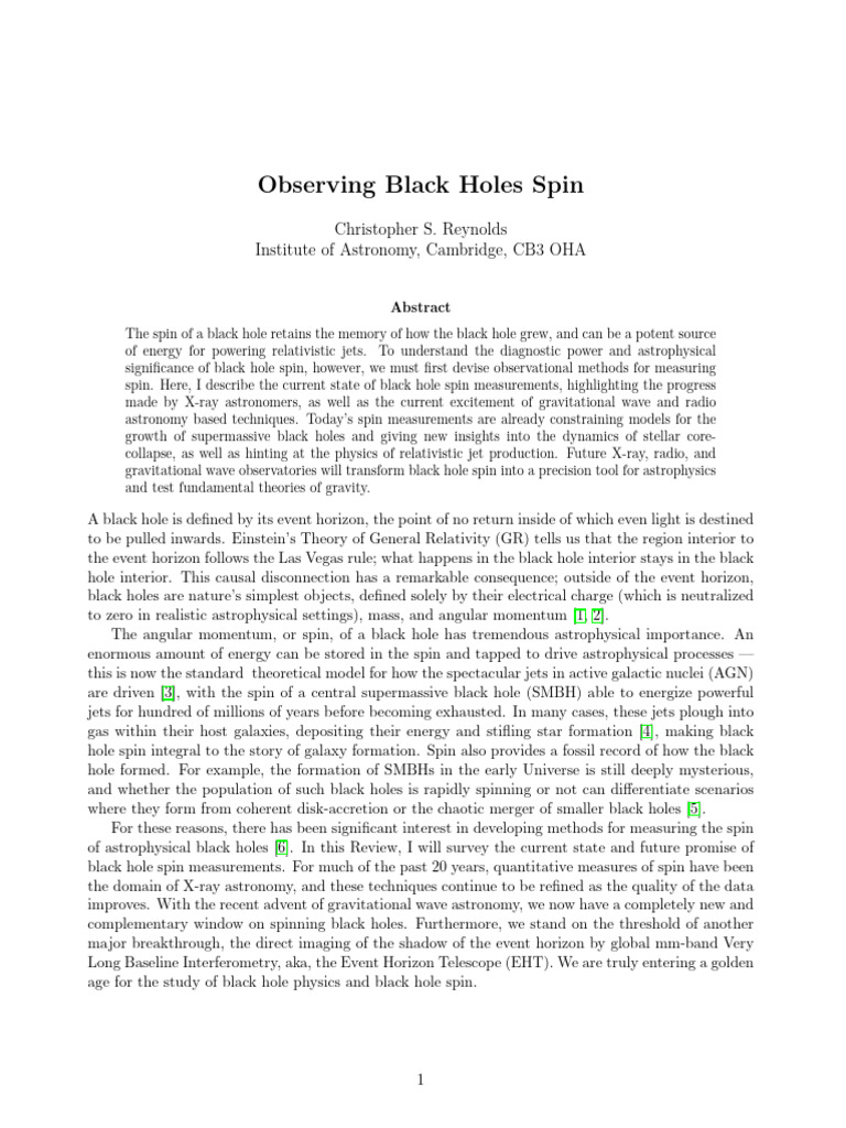 Observing Black Holes Spin | PDF | Black Hole | Gravitational Wave