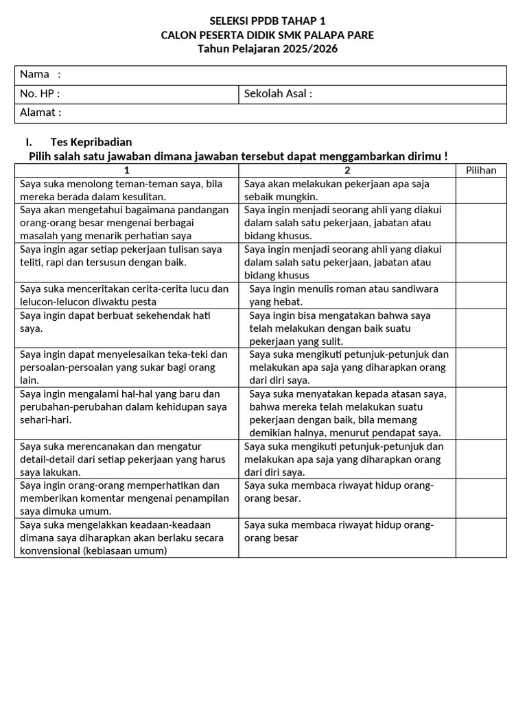 Test PPDB RPL Revisi | PDF