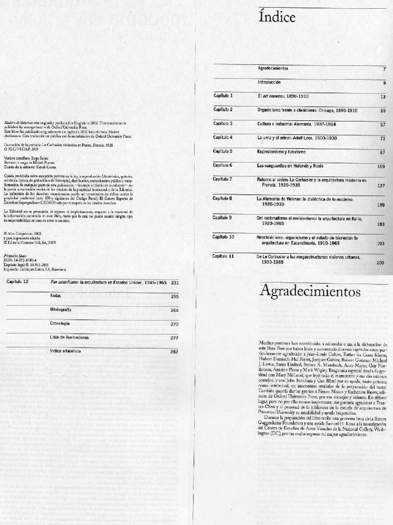 1 INDICE Alan Colquhoun La Arquitectura Modernapdf | PDF | Estilo