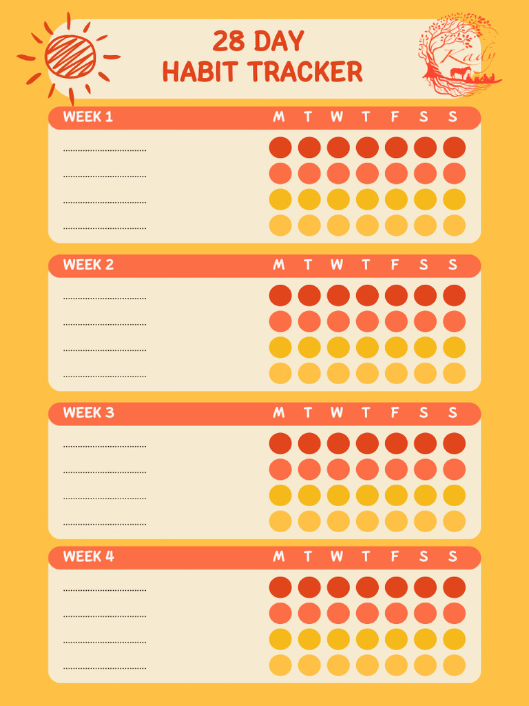 28 Day Habit Tracker | PDF