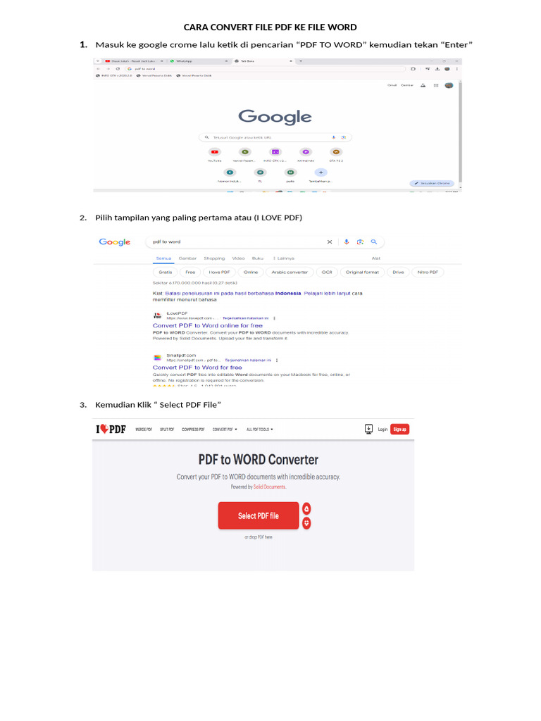 Cara Convert File PDF Ke File Word | PDF