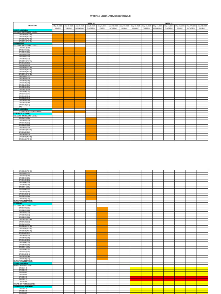 Weekly Look-Ahead - May 5 To May 18 | PDF