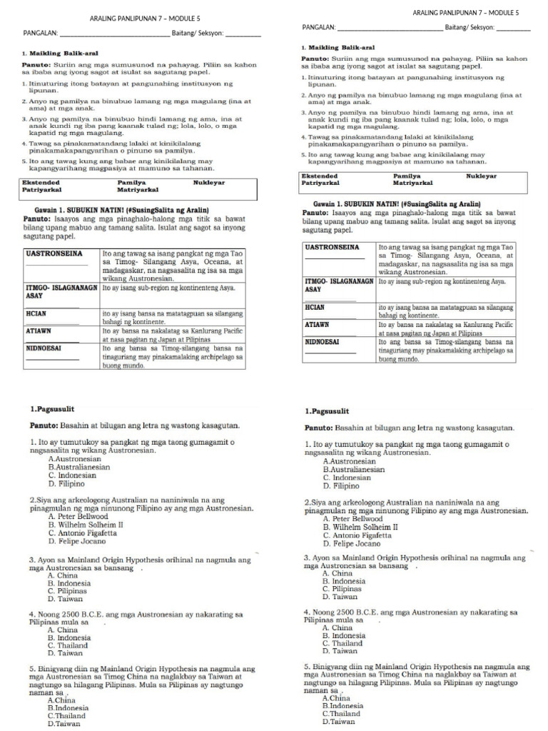 Araling Panlipunan 7 | PDF