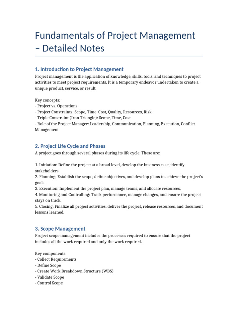 Project Management Fundamentals Guide | PDF | Project Management | Business