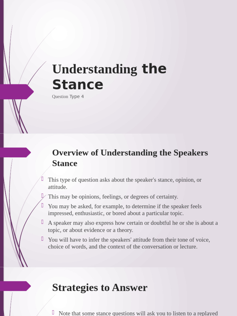 Understanding The Stance | PDF