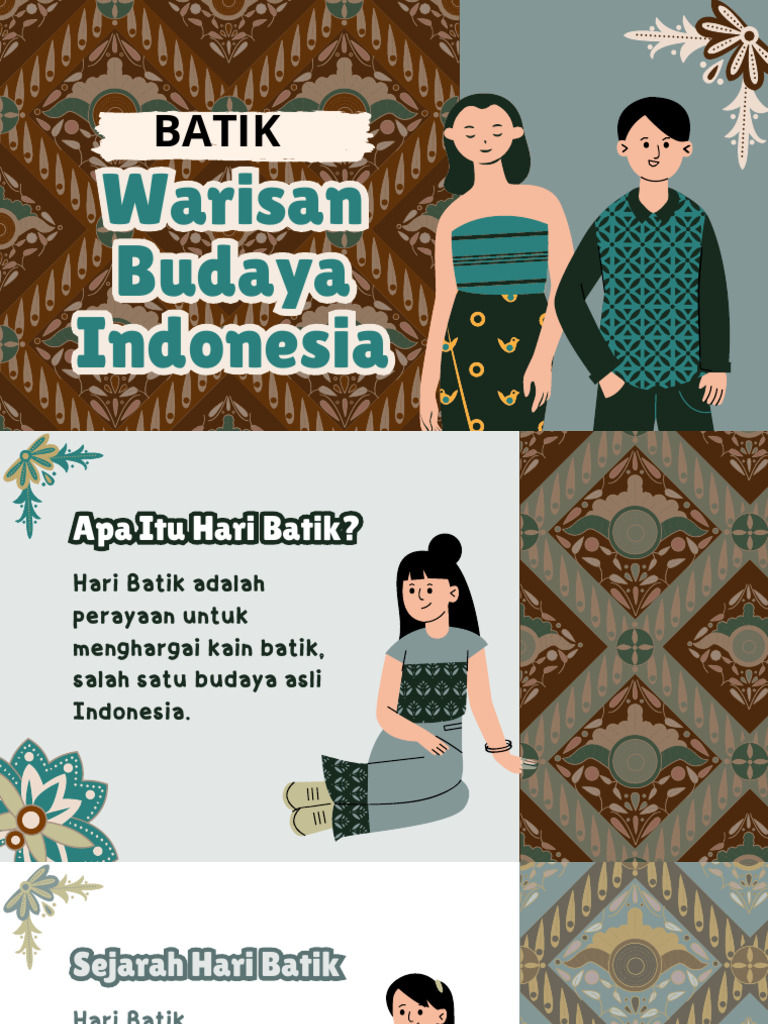 Hijau Dan Cokelat Ilustratif Presentasi Hari Batik Nasional | PDF
