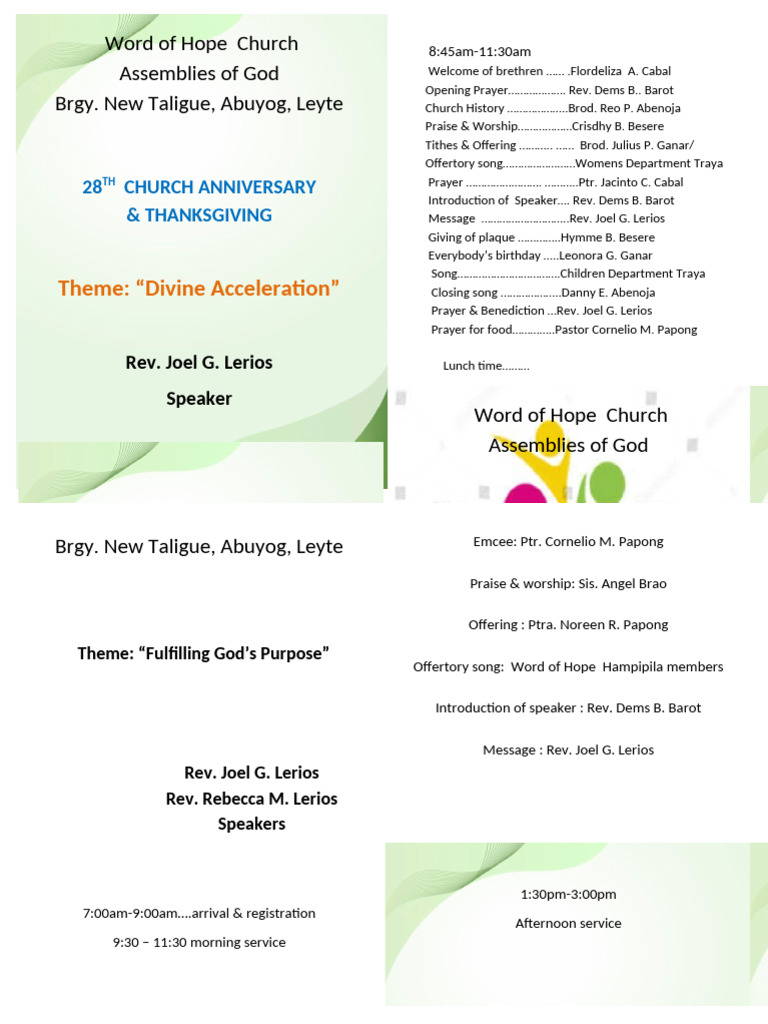 Family Day, Thanksgiving Program Traya 2025 | PDF | Worship