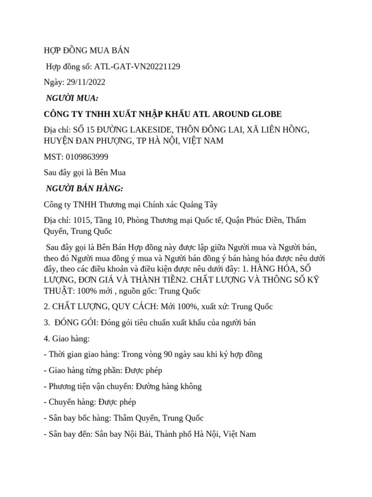 bài dịch hợp đồng CPT 1 | PDF