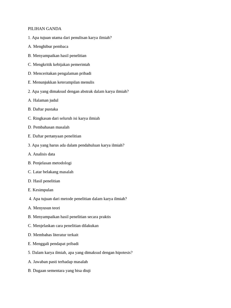 Soal Kir Kelas X | PDF