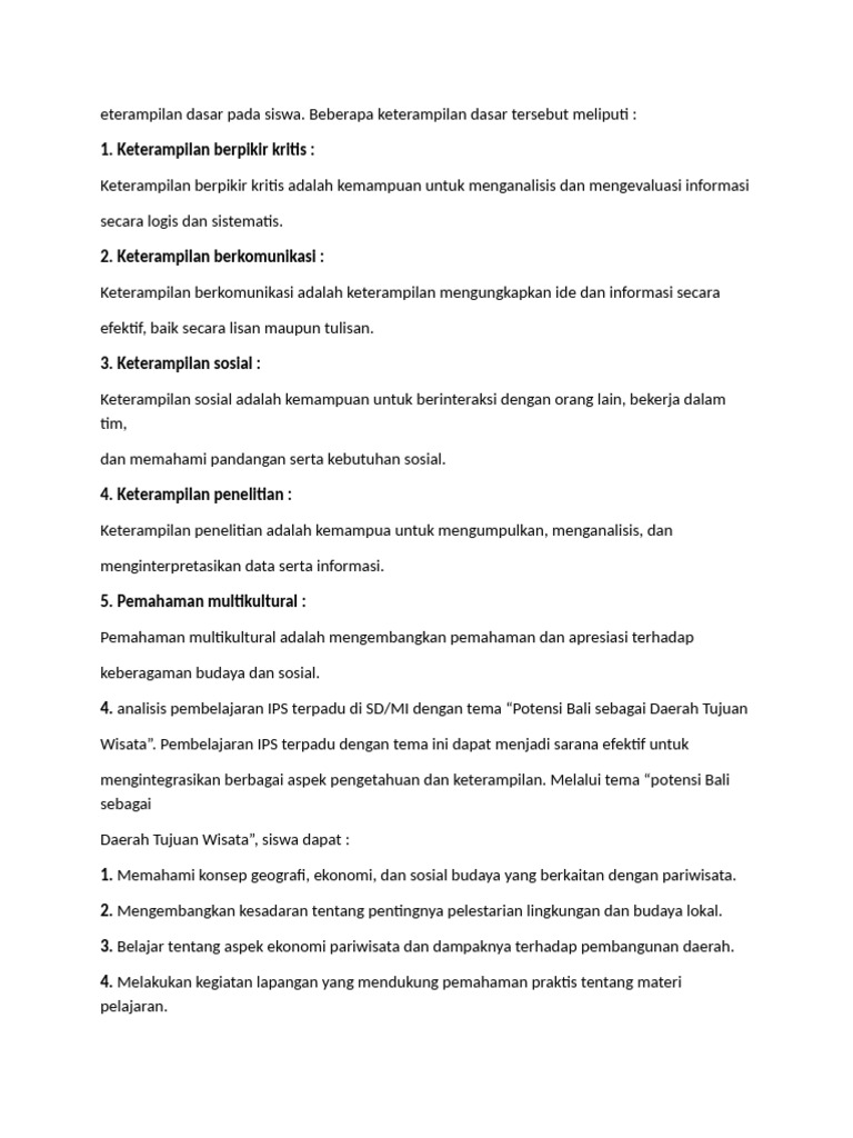 Keterampilan Dasar Siswa dalam IPS | PDF