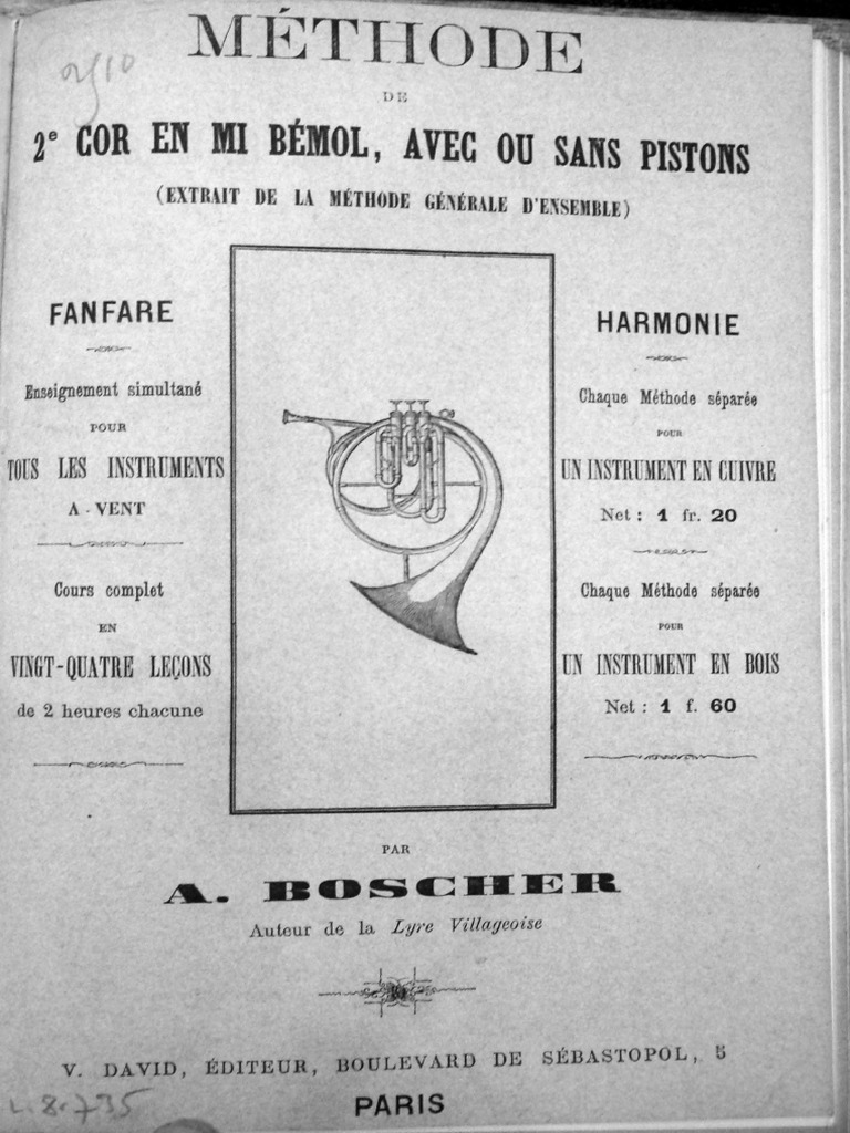 Boscher, Me-Thode de 2e Cor en Mi Be-Mol, Avec Ou Sans Pistons - Paris | PDF