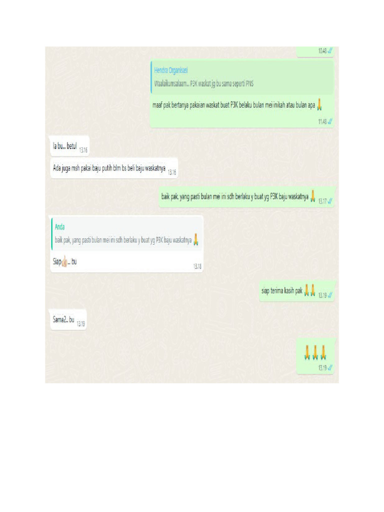 Wa Berlaku Pakaian Waskat PPPK Bulan Mei 2025 | PDF