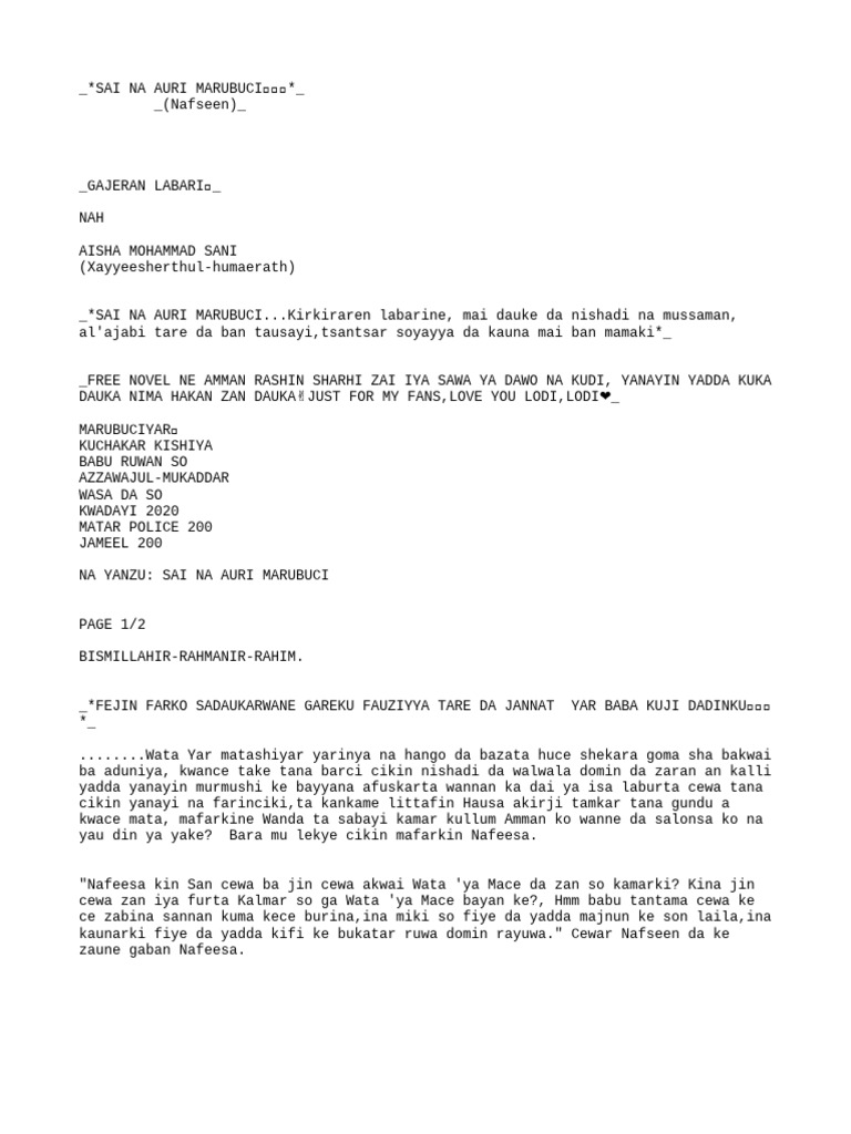 Sai Na Auri Marubuci | PDF