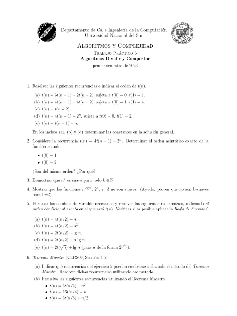 TP03 DividirConquistar | PDF | Algoritmos | Entero