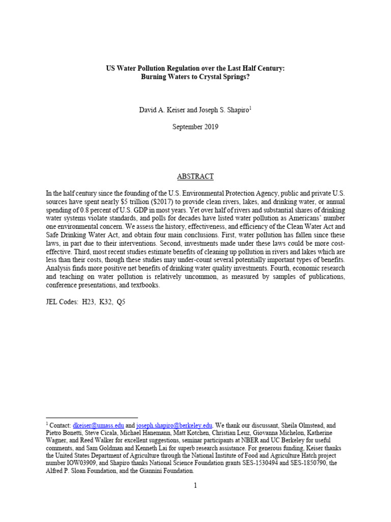 U.S. Water Pollution Regulation Review | PDF | Clean Water Act | Water ...