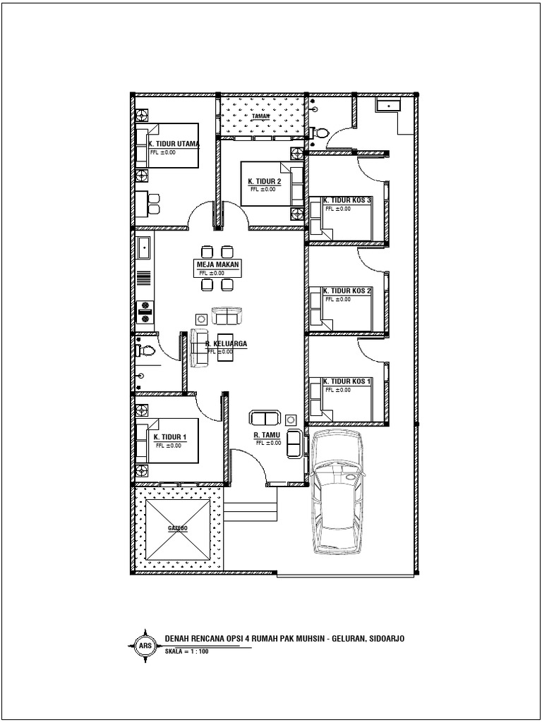 Denah Layout Rumah Pak Muhsin Opsi 4 | PDF
