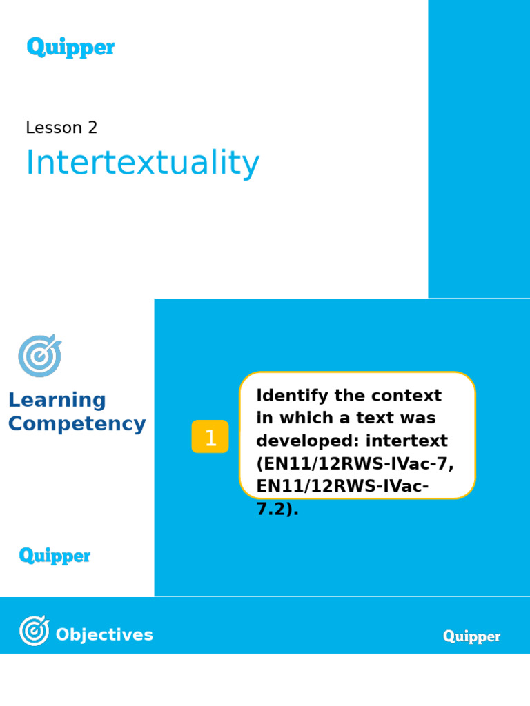 RW 11 Unit 11 Lesson 2 Intertextuality | PDF | Intertextuality | Human Communication