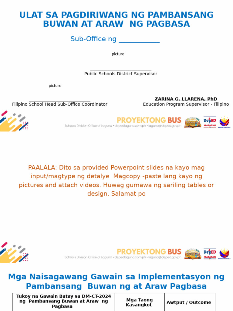 Buwan NG Pagbasa Template | PDF