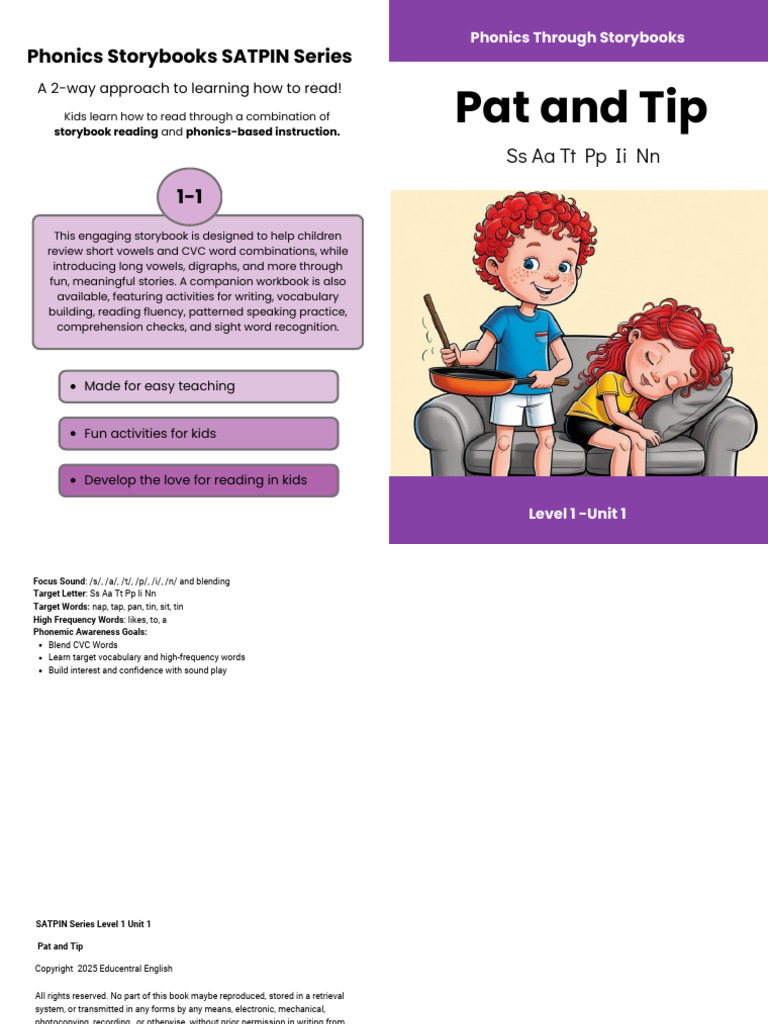 Pat and Tip - Phonics Story Book | PDF | Phonics | Learning Methods