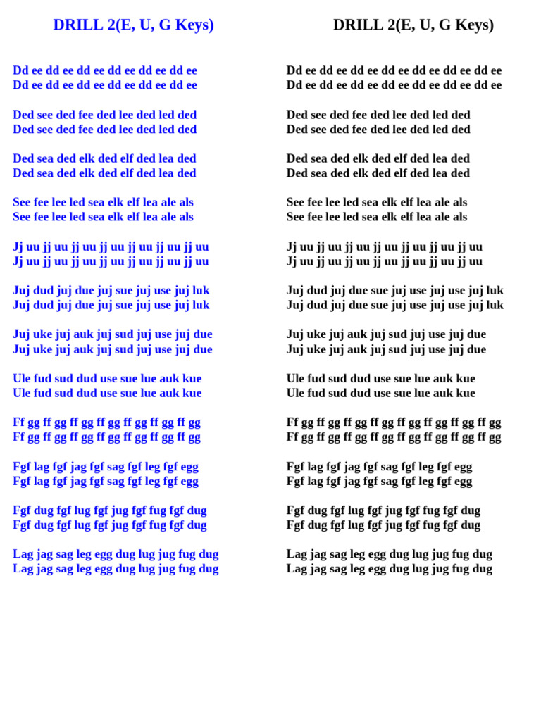 Leaded Key Drill Exercises | PDF