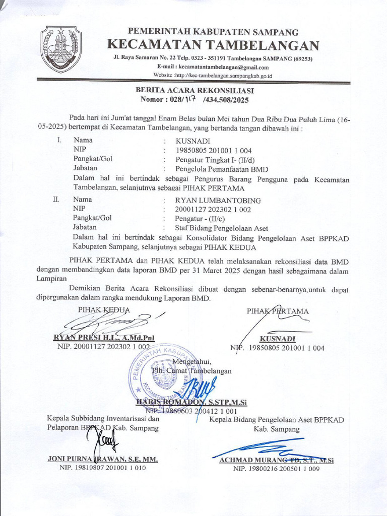 Bar TW 1 Kec. Tambelangan | PDF