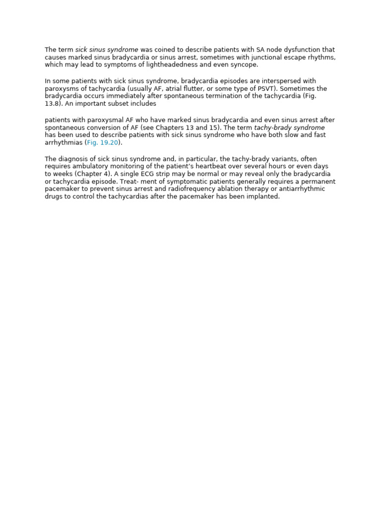 The Term Sick Sinus Syndrome Was Coined To Describe Patients With SA ...