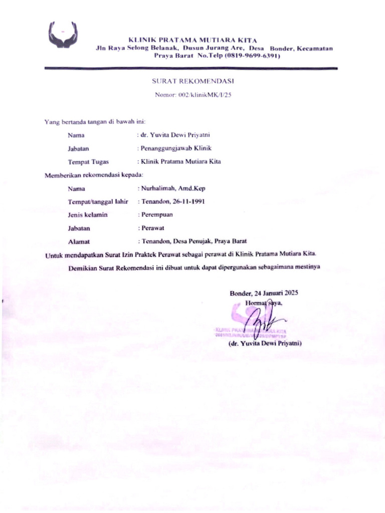 Rekom Klinik Lin | PDF