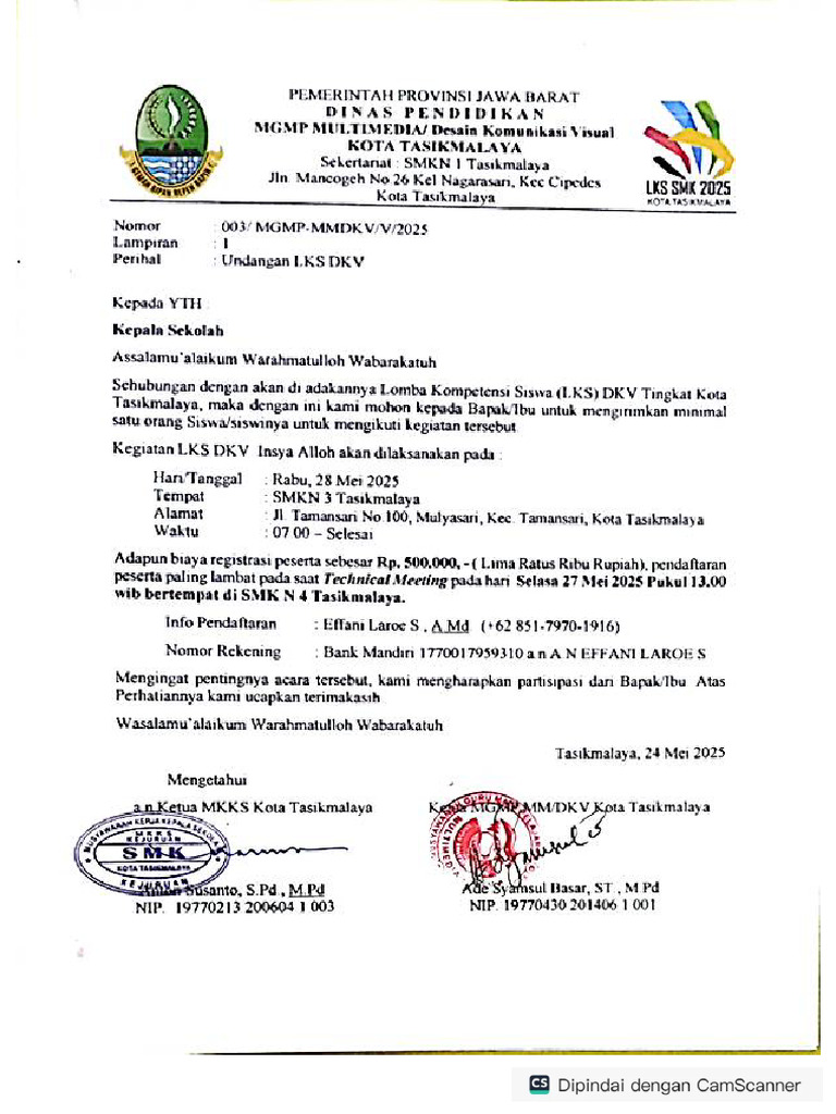 Surat Pemberitahuan LKS DKV | PDF