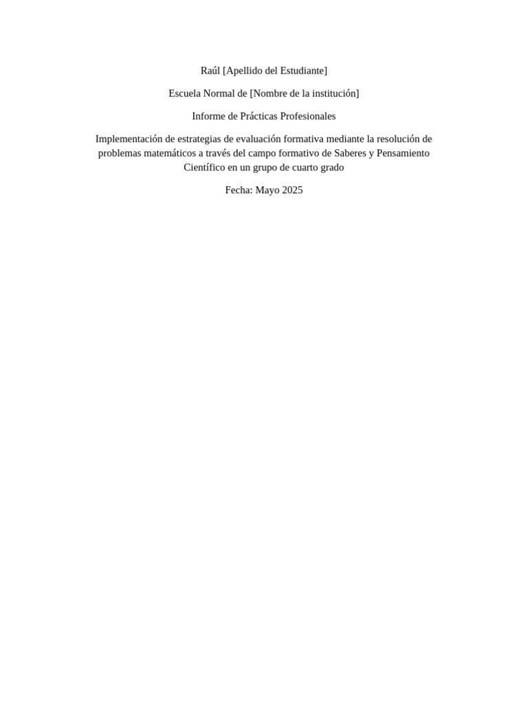 Informe Practicas Profesionales Raul Completo | PDF
