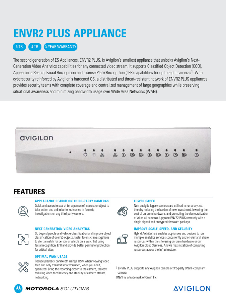 Avigilon ENVR2 Plus User Guide | PDF | Camera | Computing