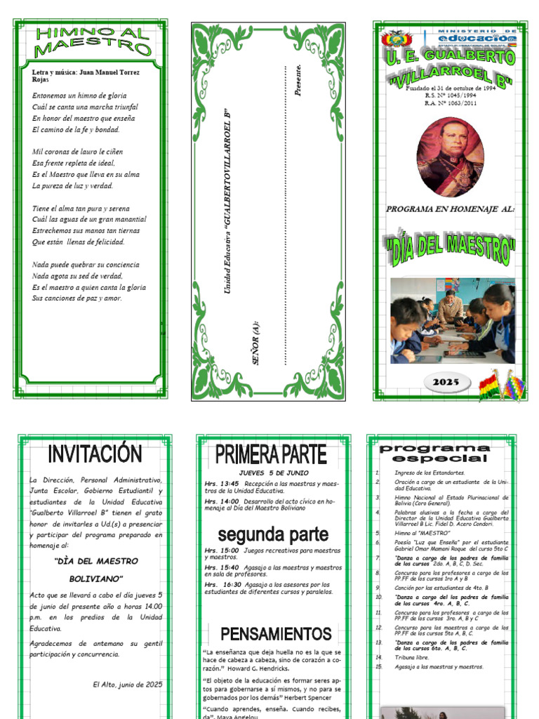 PROGRAMA DIA DEL MAESTRO 2025 | PDF